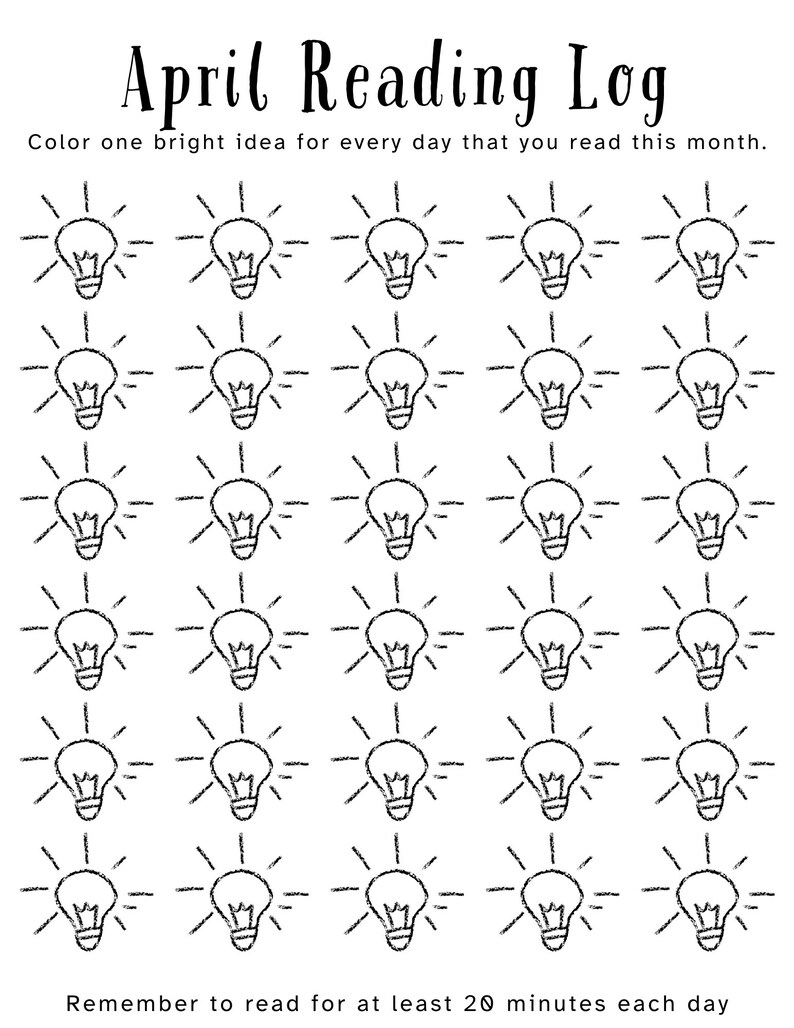 Digital Download / READING LOG / Kindergarten Reading Tracker ...