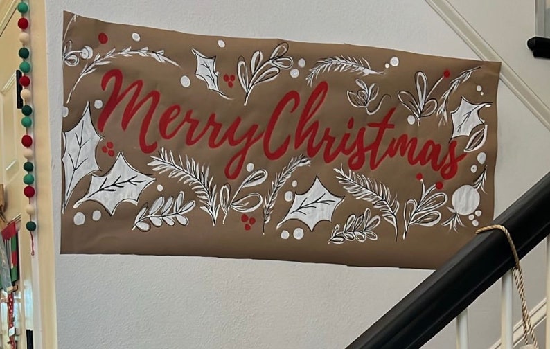 CUSTOM PAINTED Celebration Banner/ Party Decor / Kraft Paper Banner ...