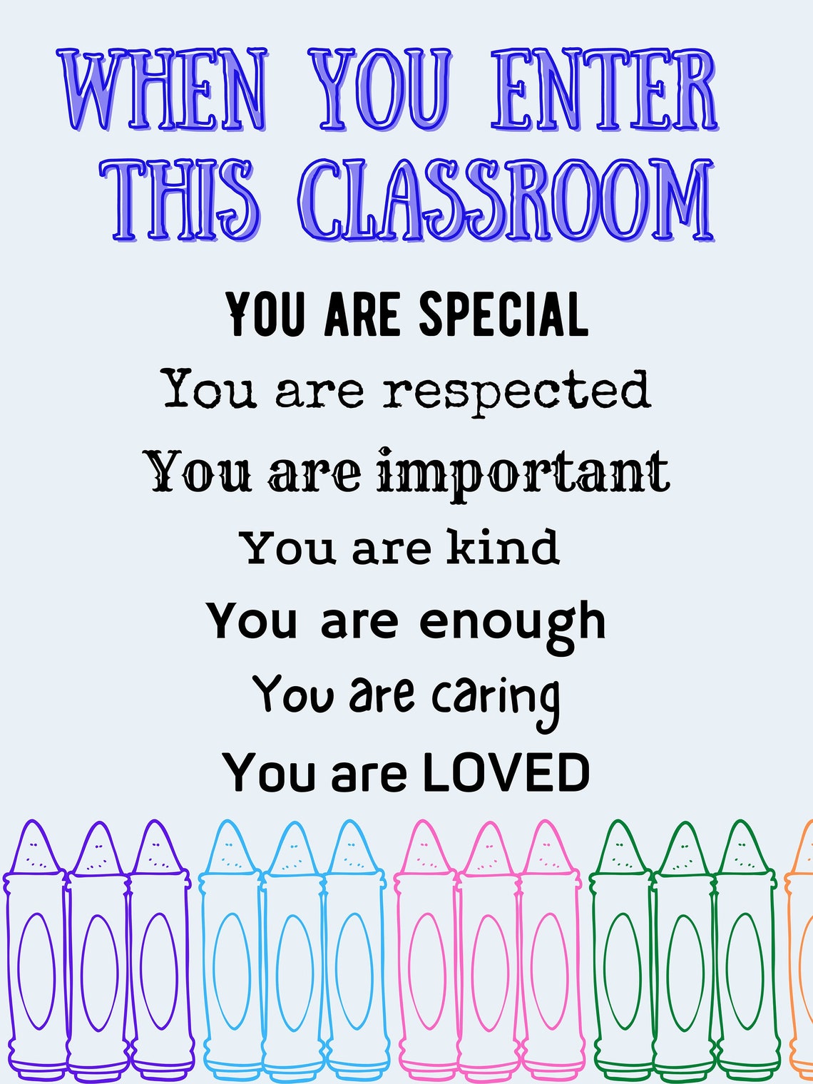Classroom Inclusion Sign / Empowering Student Poster / Classroom Poster ...