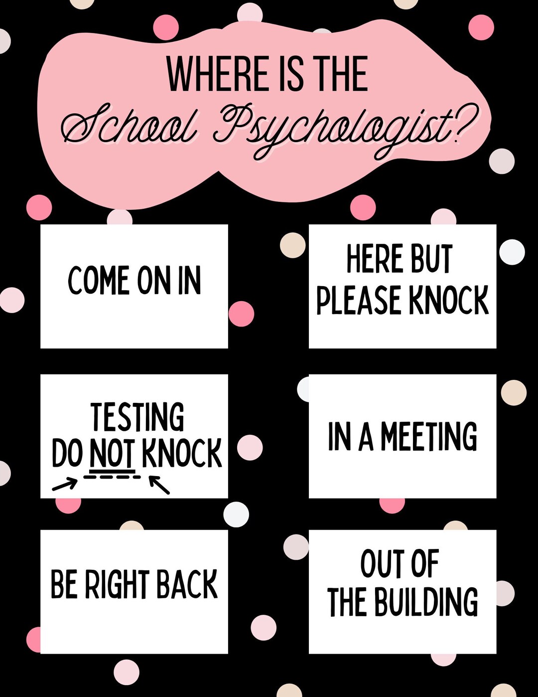 School Psychologist Sign / Digital Download / Where is the School ...