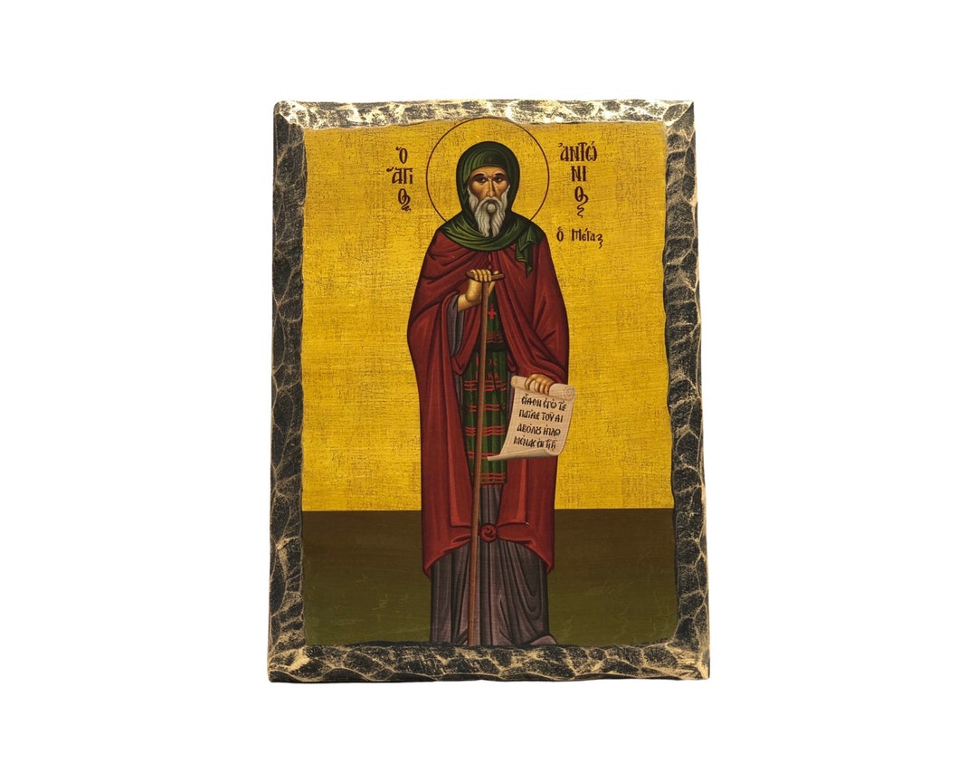 Handmade St. Anthony Icon – Greek Orthodox Byzantine Religious Decor - Etsy