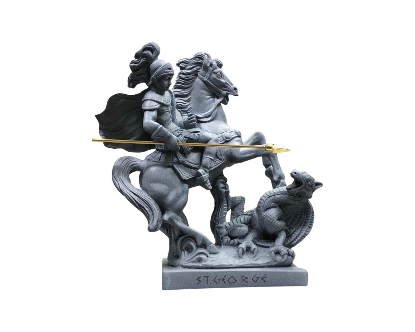 Saint George Statue 18cm Religious Statue Handmade Dragon Sculpture ...