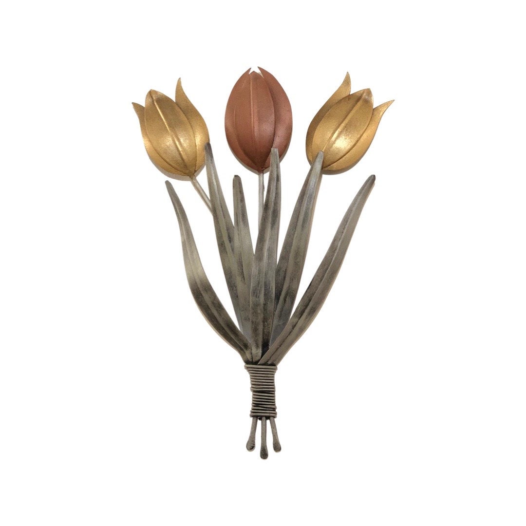 Handmade Metal Tulips Wall Art | Greek Forged Floral Decor (34x24cm) - Etsy