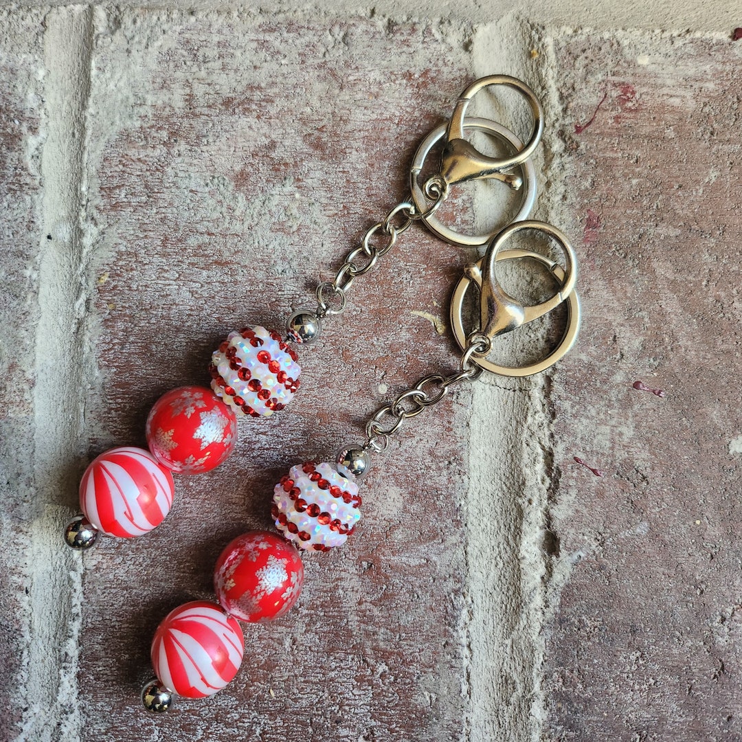 Holiday Candy | Christmas Themed Beaded Keychain (listing is for 1 ...