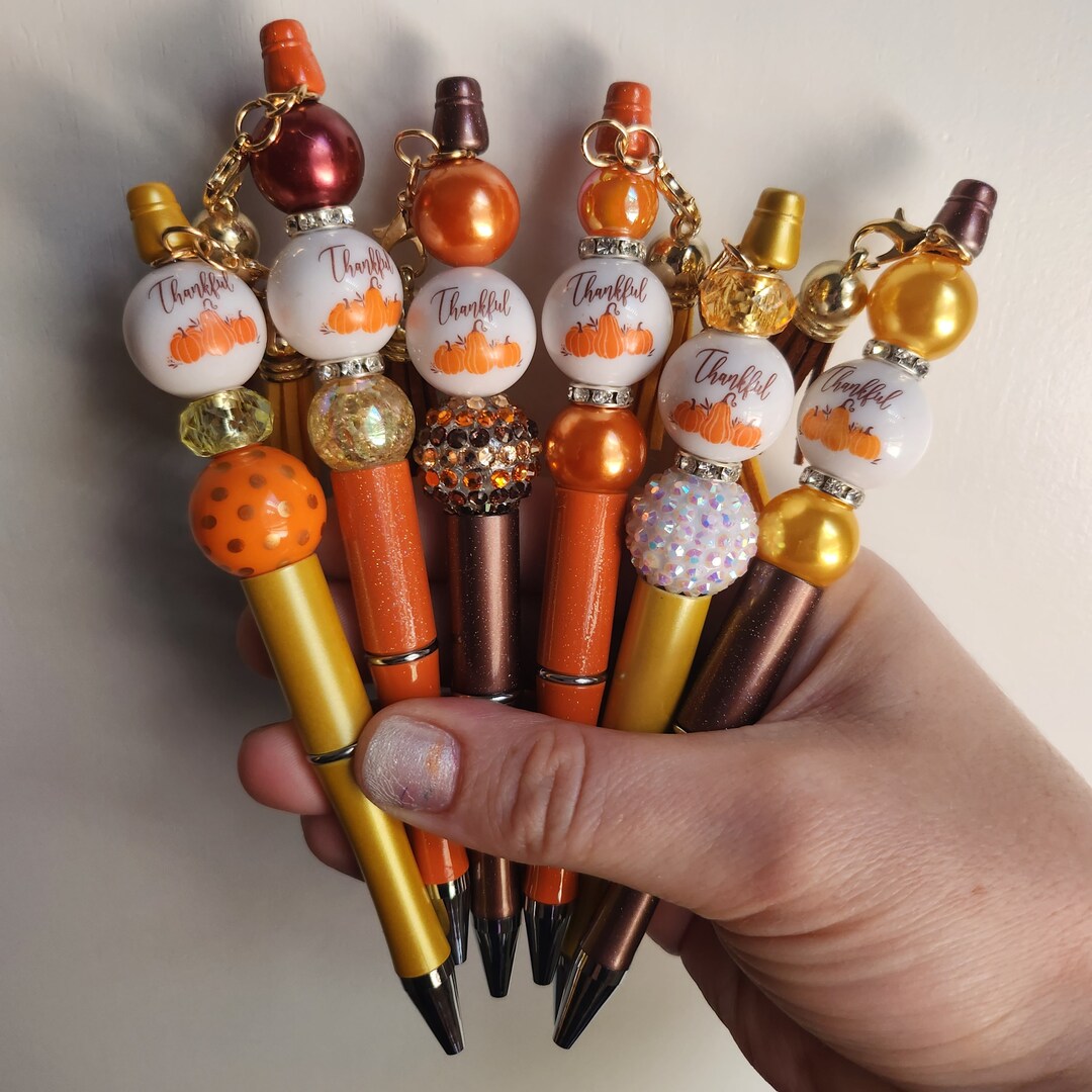 Thankful | Thanksgiving Themed Beaded Ink Pens With Tassels - Etsy