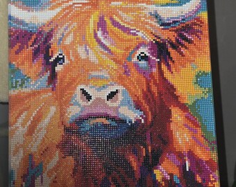 Completed 16x20 Highland Cow Diamond Art 20,000 Tiny Diamonds - Etsy