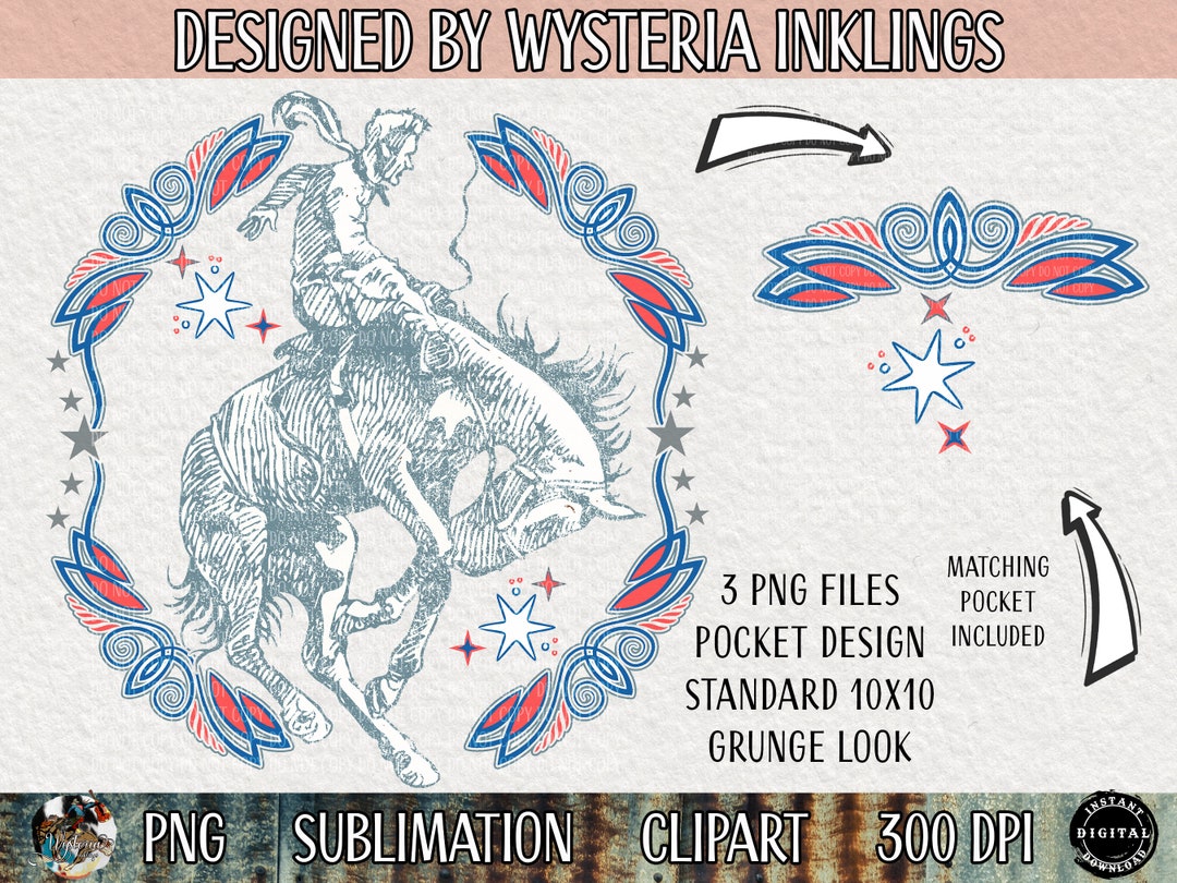 RODEO Western Cowboy 4th of July Rodeo Sublimation Design PNG Instant ...