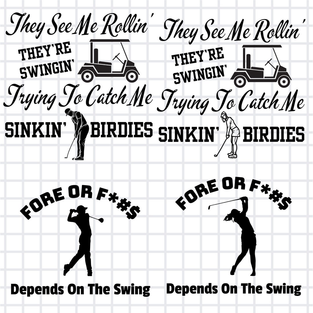 Funny Golf SVG Bundle, Golfing SVG for Vinyl Crafts, Golf Shirt SVG ...