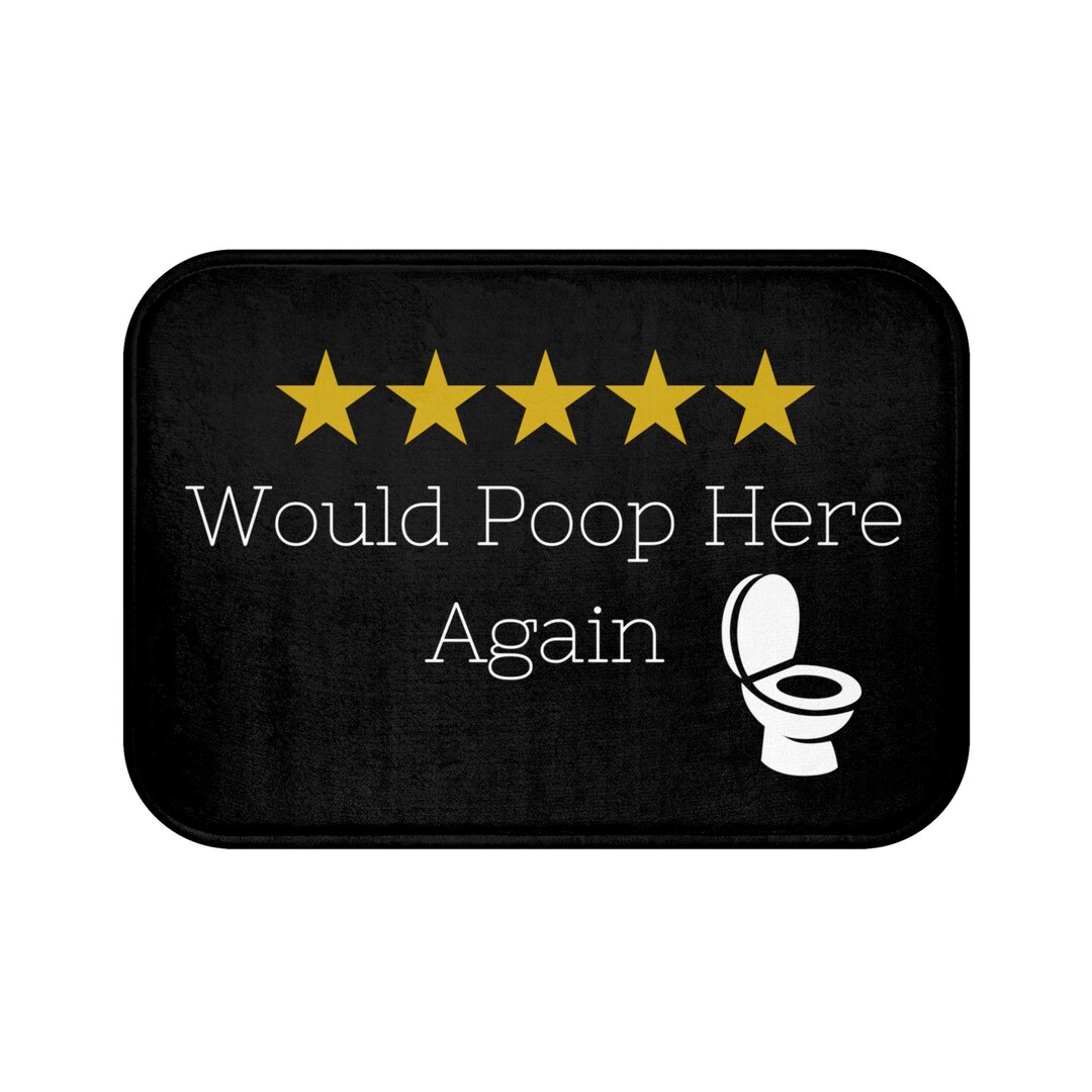 Bath Mat Funny Couple, Poop Here Again Bath Mat, Funny Bathroom Humor ...