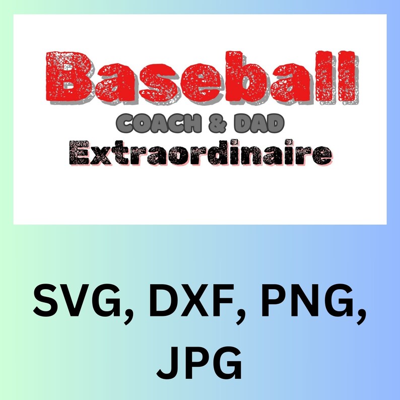 Baseball Dad Coach SVG File for Cricut and Silhouette - Etsy