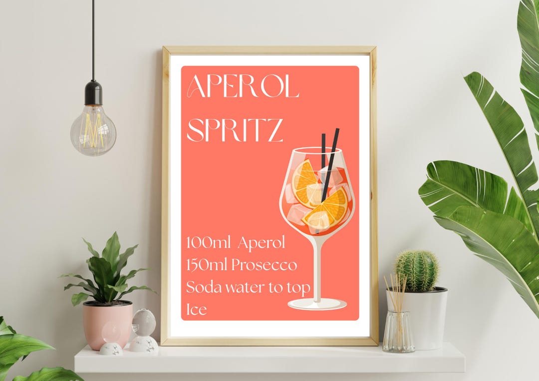 Aperol Spritz Print - Bar Menu - Cocktail Menu - Cocktail Print ...