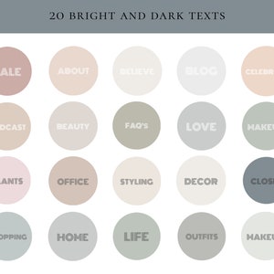 EDITABLE Neutral Instagram Highlights Pastel Color Highlight - Etsy