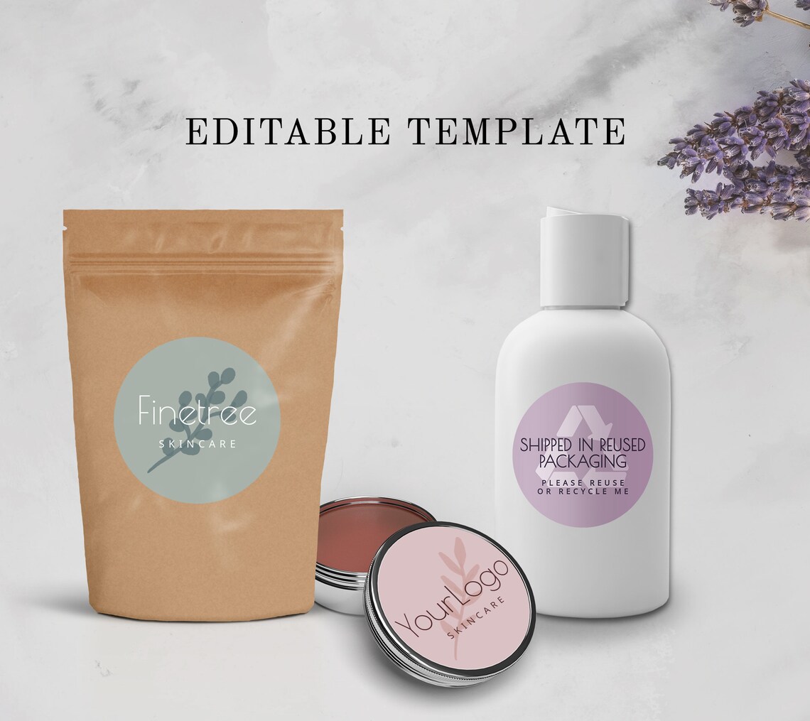 EDITABLE Pastel 6 Design Round Label Template, DIY Custom Label, Eco ...