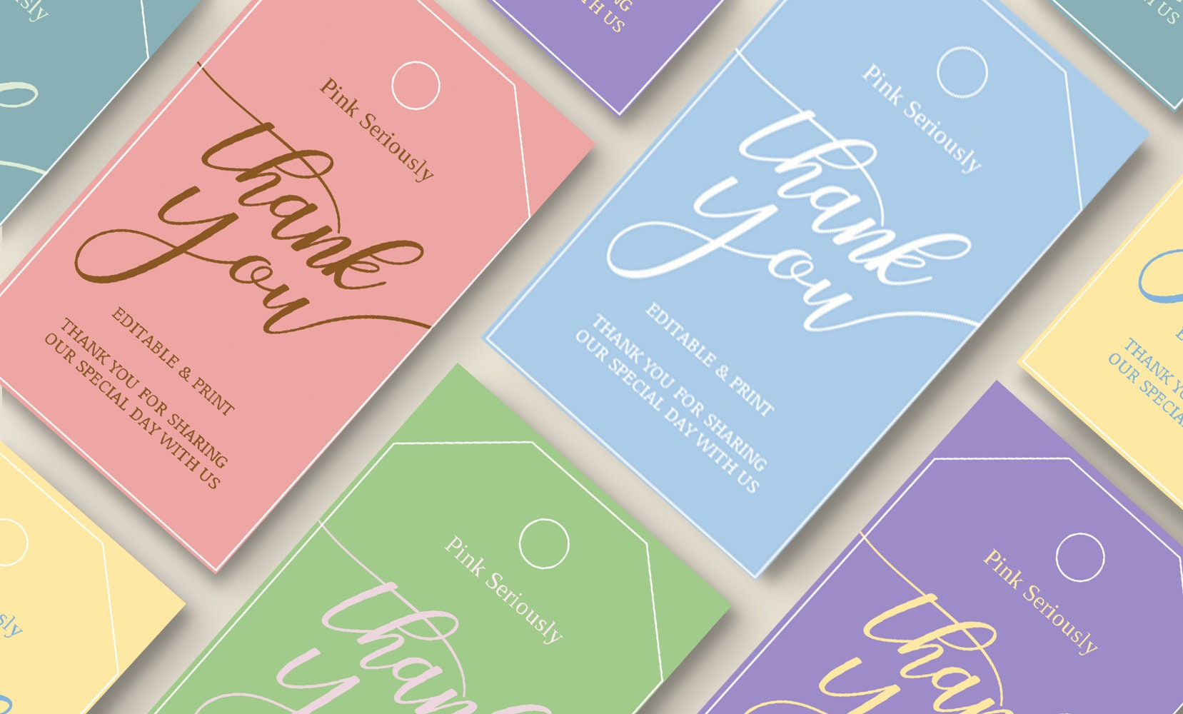 EDITABLE Thank You Calligraphy Tags Instant Download Custom Tag Gift ...