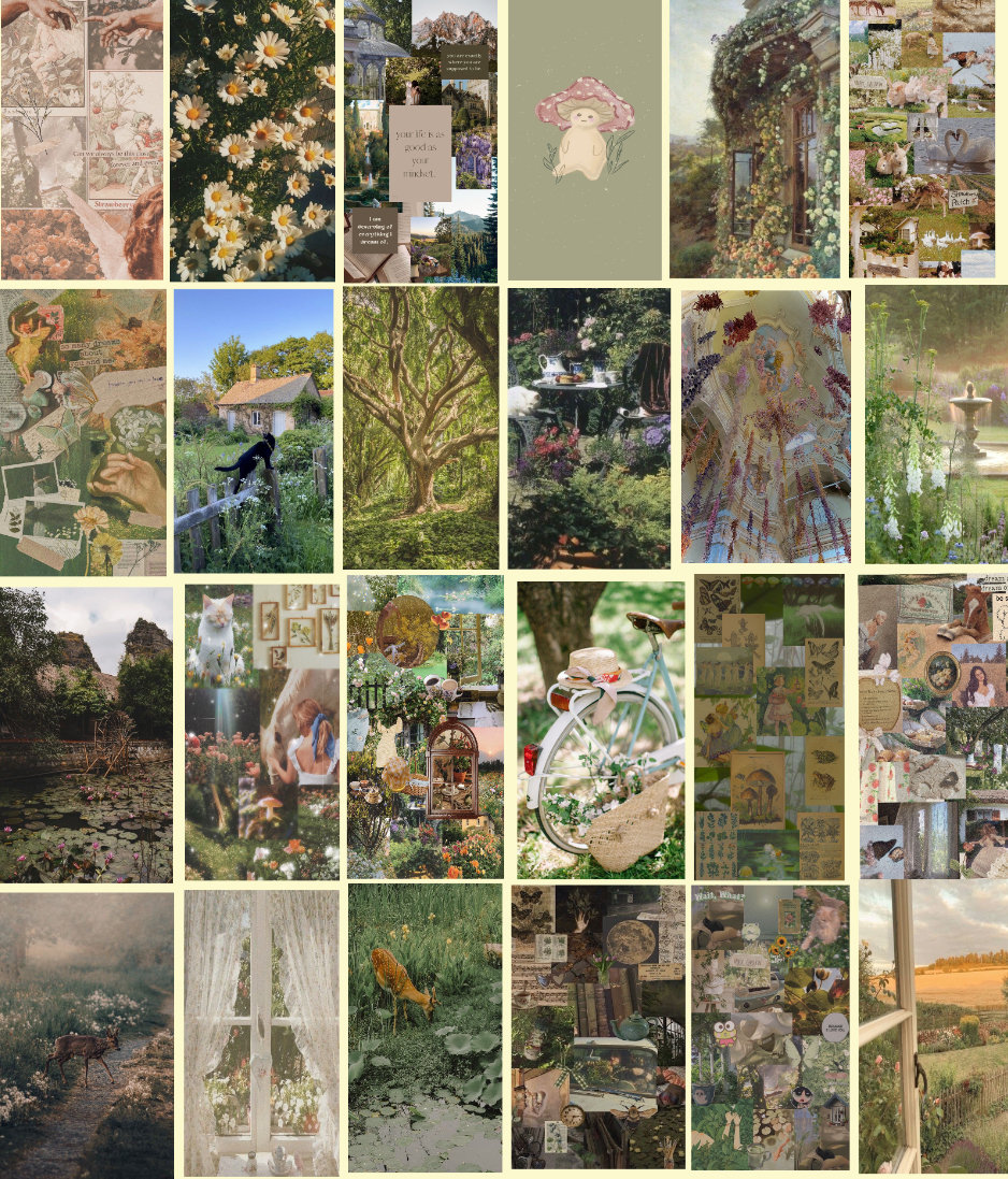 25 Pack Cottagecore Digital Wall Decal Prints - Etsy