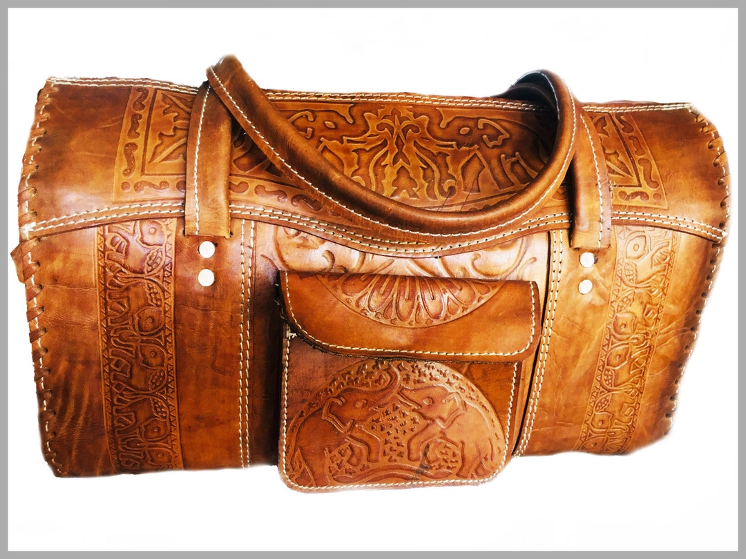 Leather Duffle Bag Handmade Leather Bag For Women Weekender Bag Large