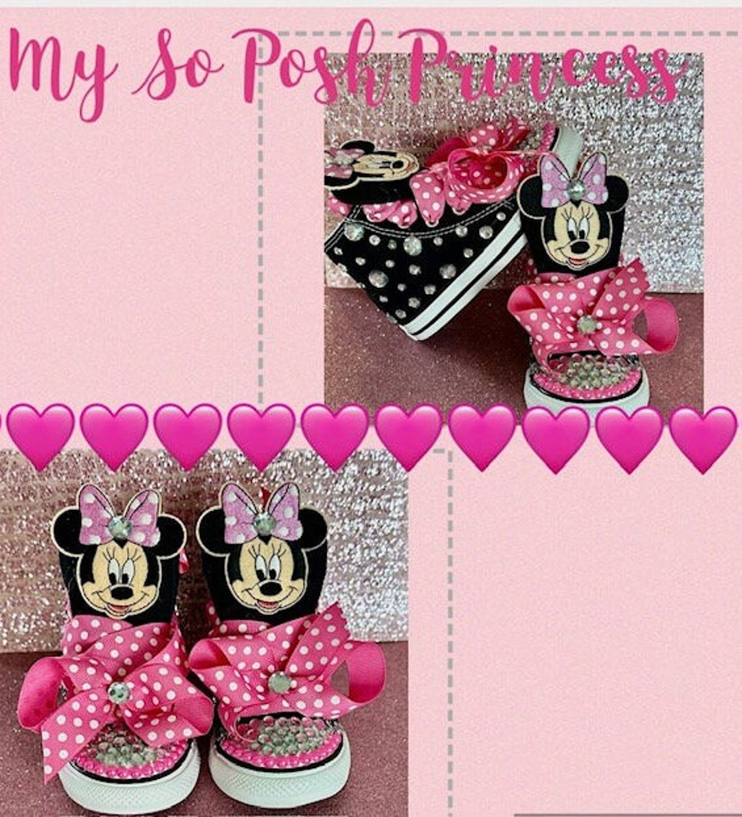 Inspired Minnie Sneakers.girls Bling Converses.bling Minnie Inspired ...