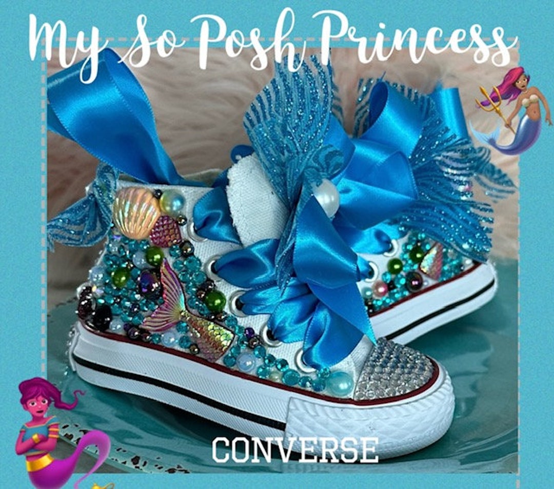 Mermaid Converses. Mermaid Themed Sneakers . Under the Seas Converse ...