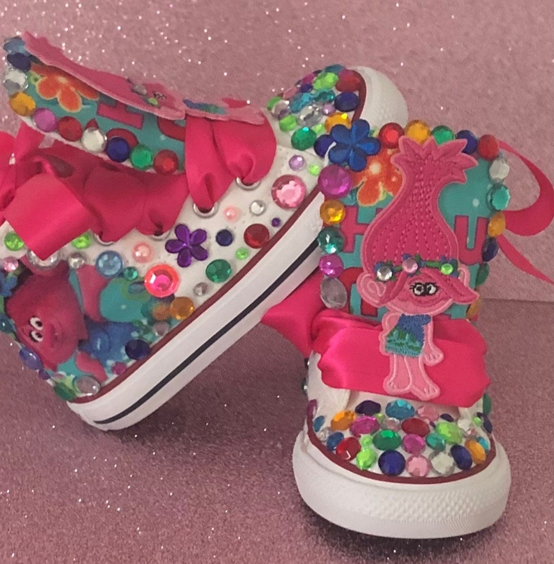 Inspired Trolls Sneakers . Inspired Poppy Converses .bling Troll High ...