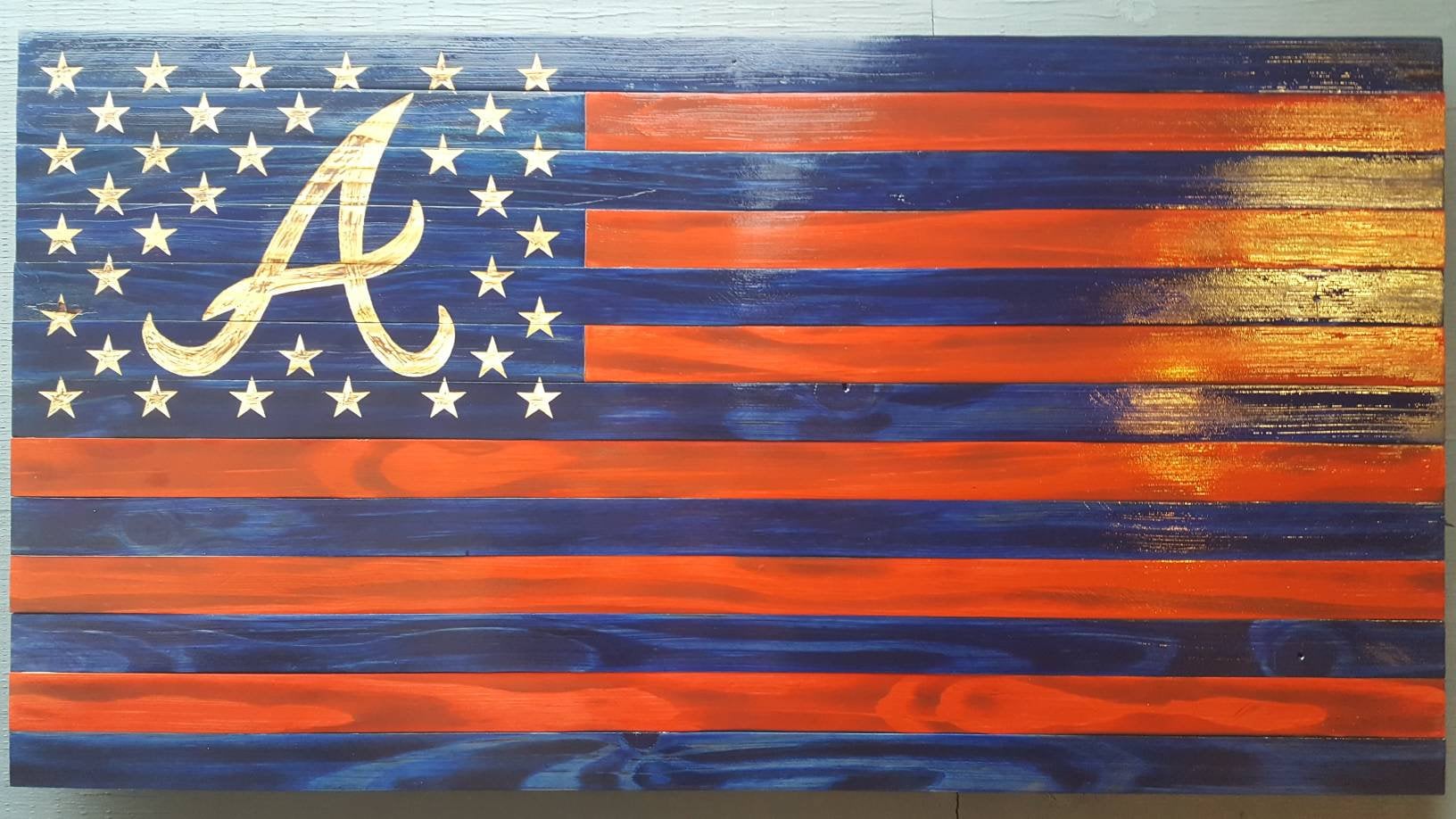 Atlanta Braves Wooden Flag - Etsy