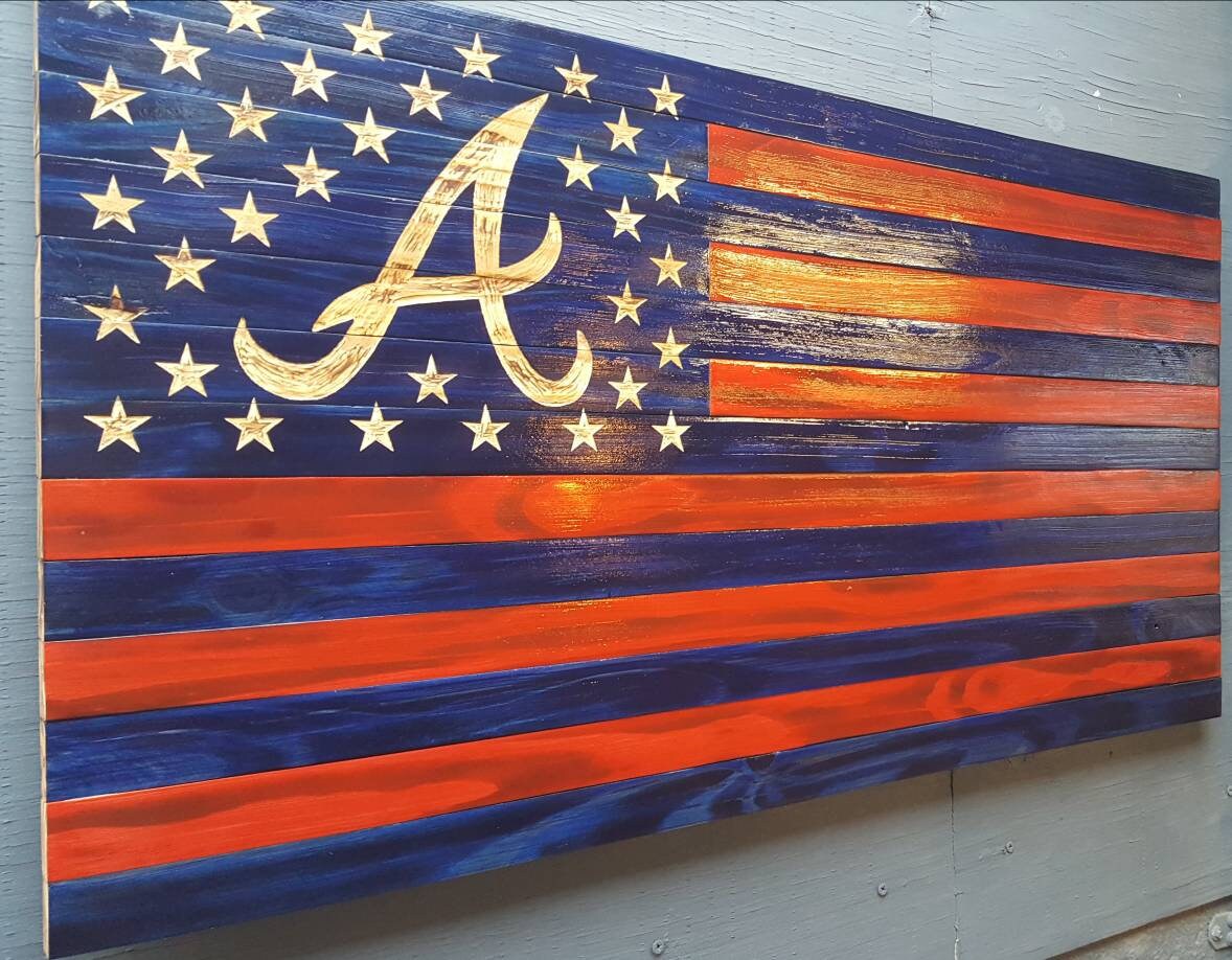 Atlanta Braves Wooden Flag - Etsy