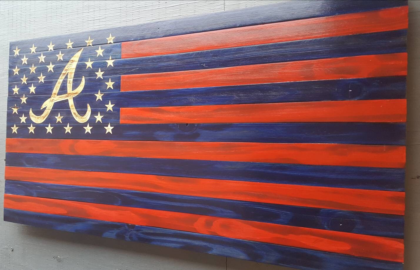 Atlanta Braves Wooden Flag - Etsy