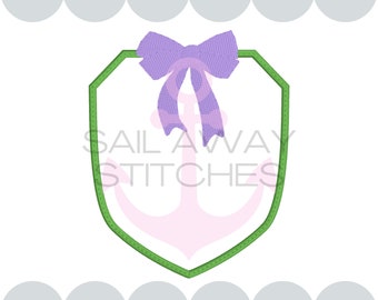 Bow Crest Applique Frame Machine Embroidery Design - Etsy