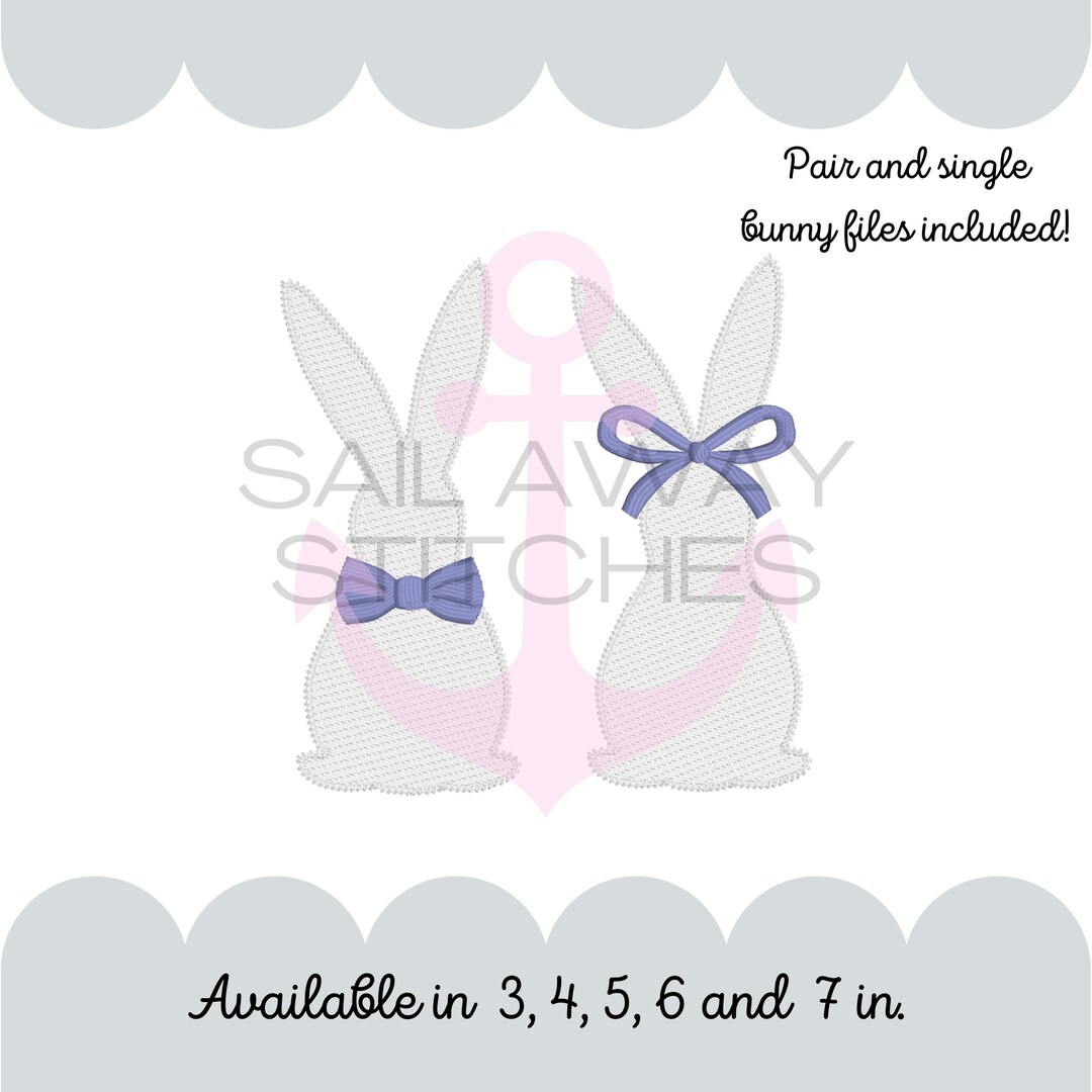Easter Bunny Boy, Girl, Pair Sketch Stitch (pair, Boy and Girl Files ...
