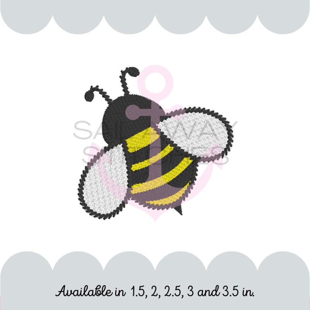Buzzy Bumble Bee Sketch Stitch Mini Machine Embroidery - Etsy
