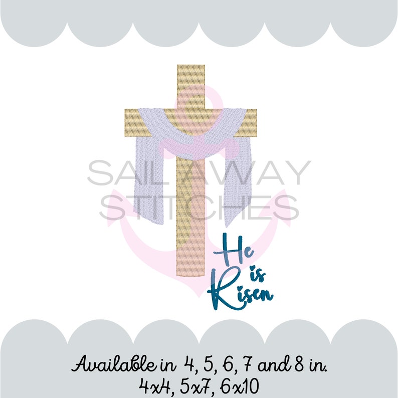 Easter Cross With Sash Sketch Stitch Machine Embroidery - Etsy