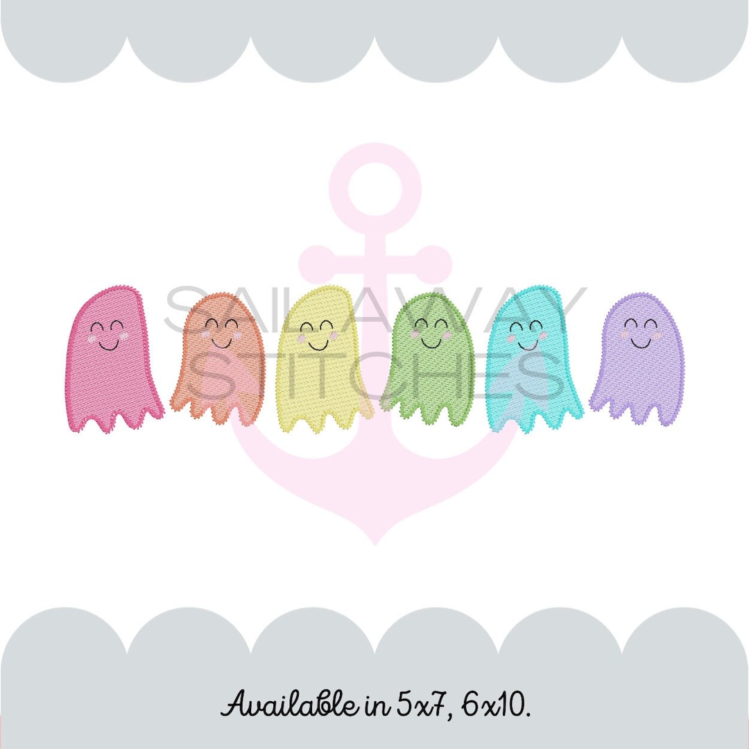 Gleeful Ghost Stack up AND Line up (both Files Included in 5x7 and 6x10 ...