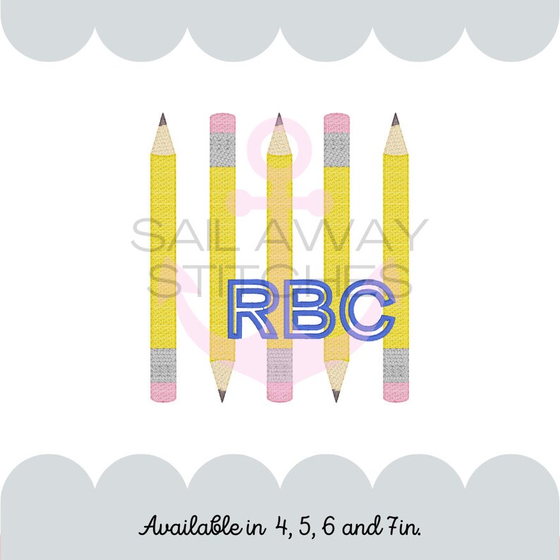 Pencil Sketch (with and Without Bow) Back to School Machine Embroidery ...