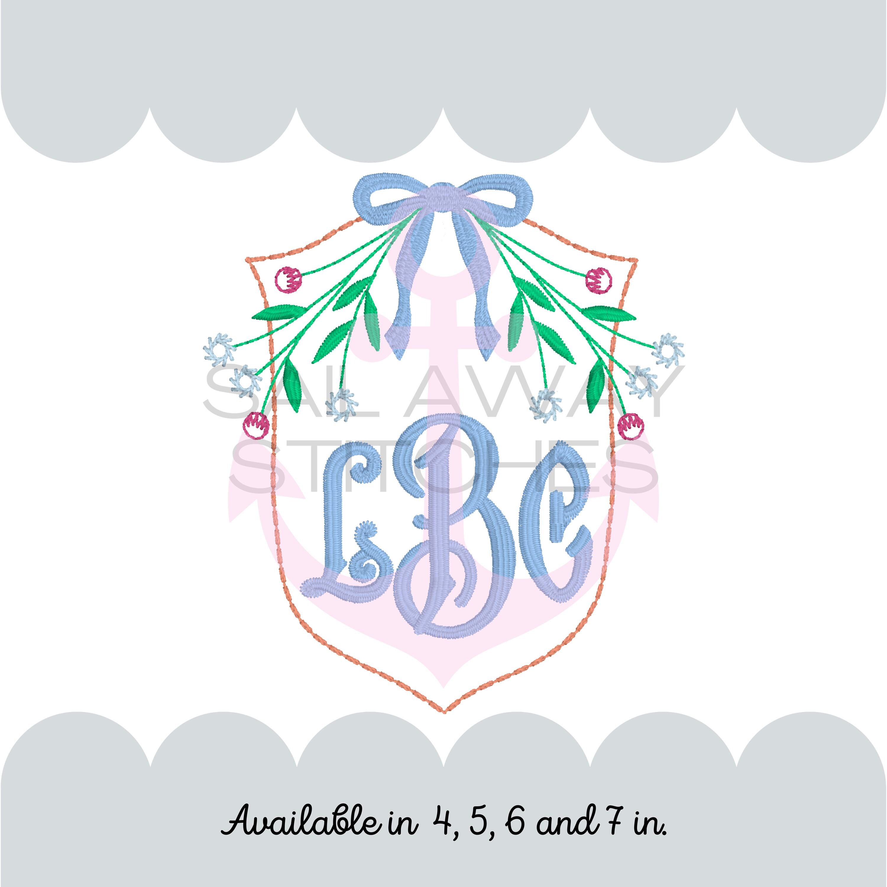 Fall Floral Frame With Bow Monogram Frame Machine Embroidery - Etsy