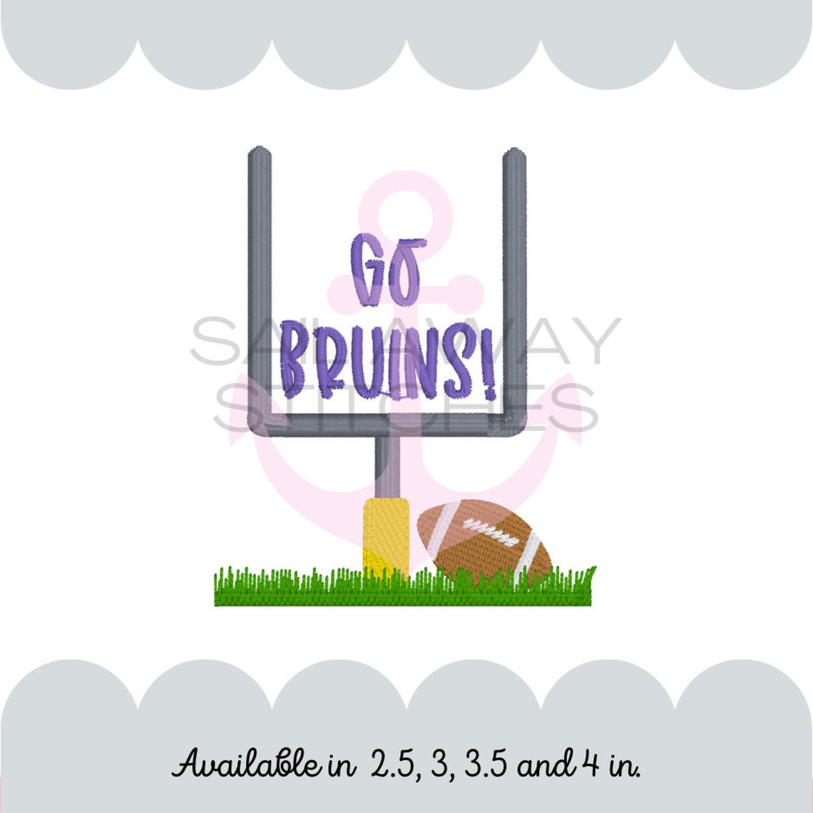 Football Ball Goal Post School Spirit Monogram Accent Machine ...