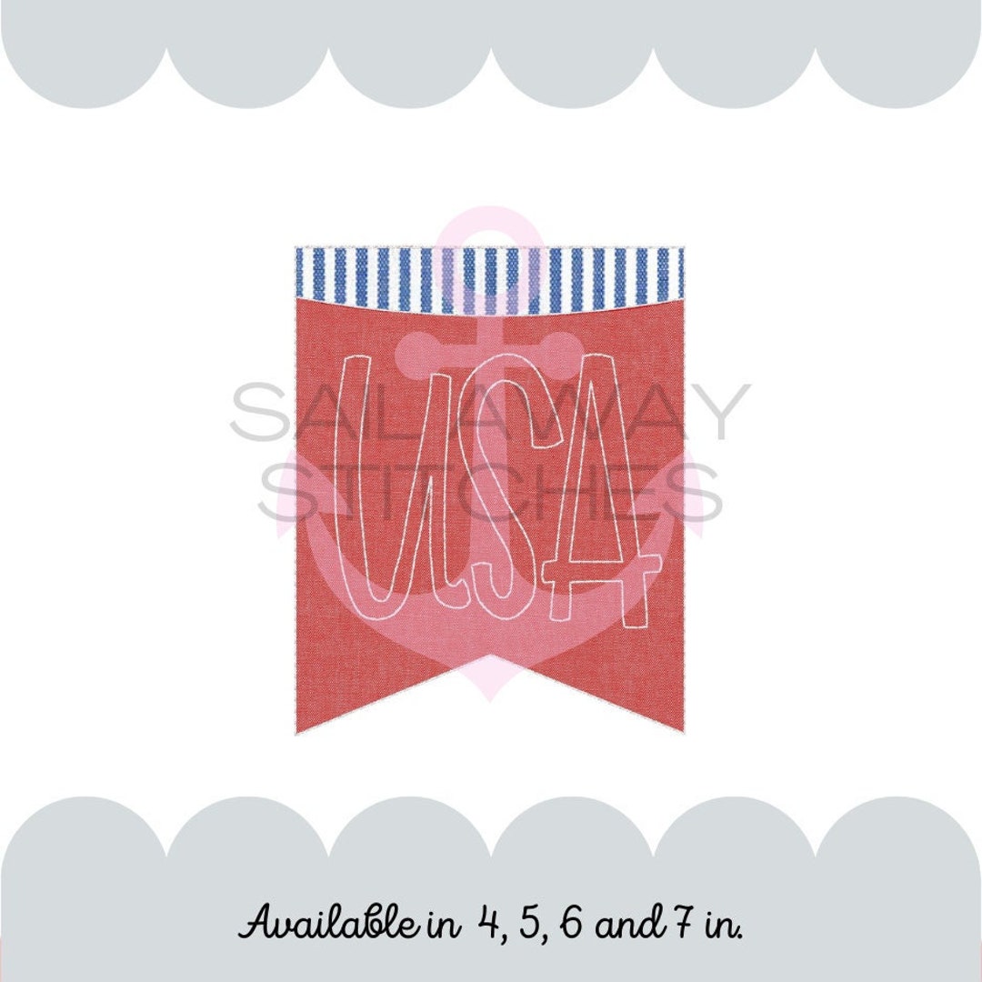 4th of July Patriotic Swallowtail Flag USA Applique Stitch - Etsy