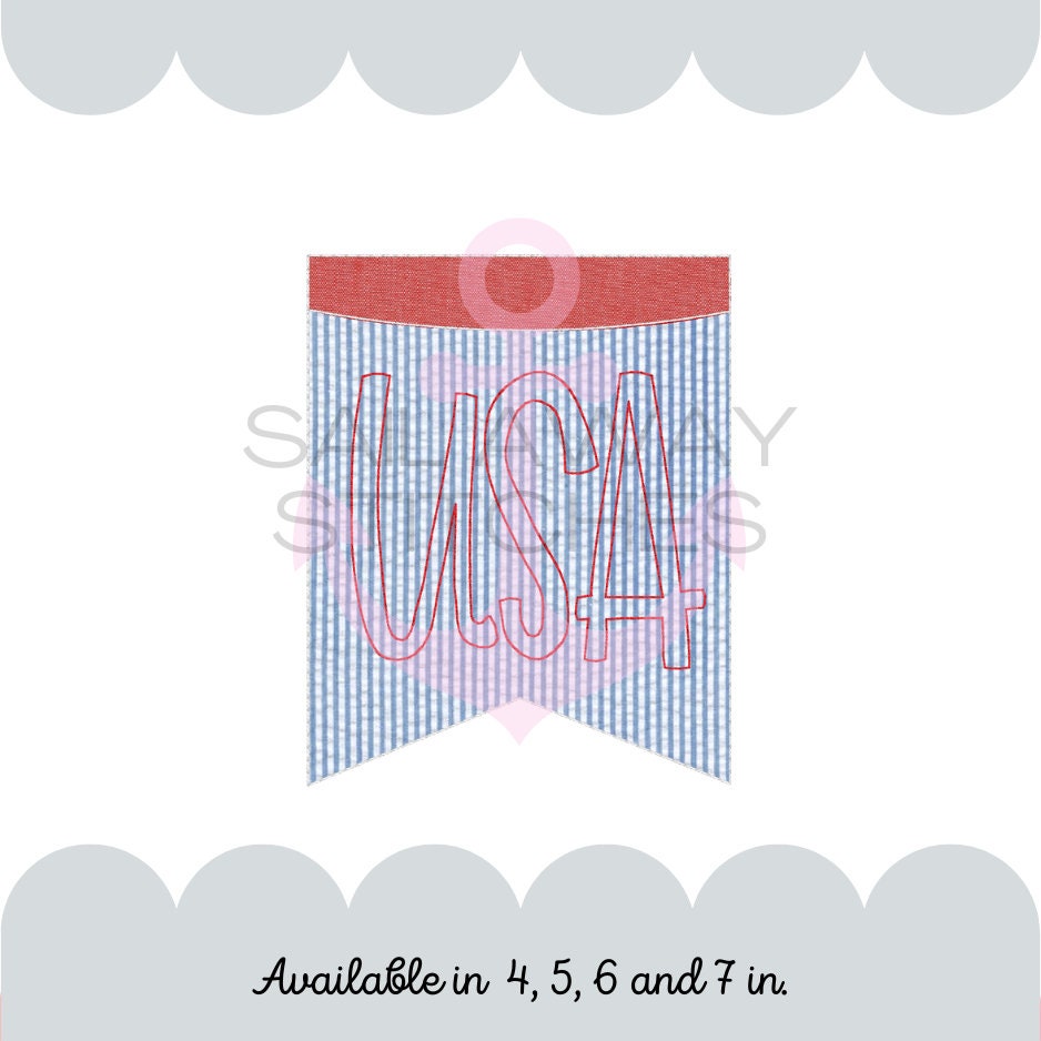 4th of July Patriotic Swallowtail Flag USA Applique Stitch - Etsy