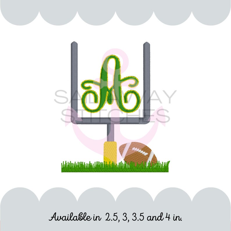 Football Ball Goal Post School Spirit Monogram Accent Machine ...