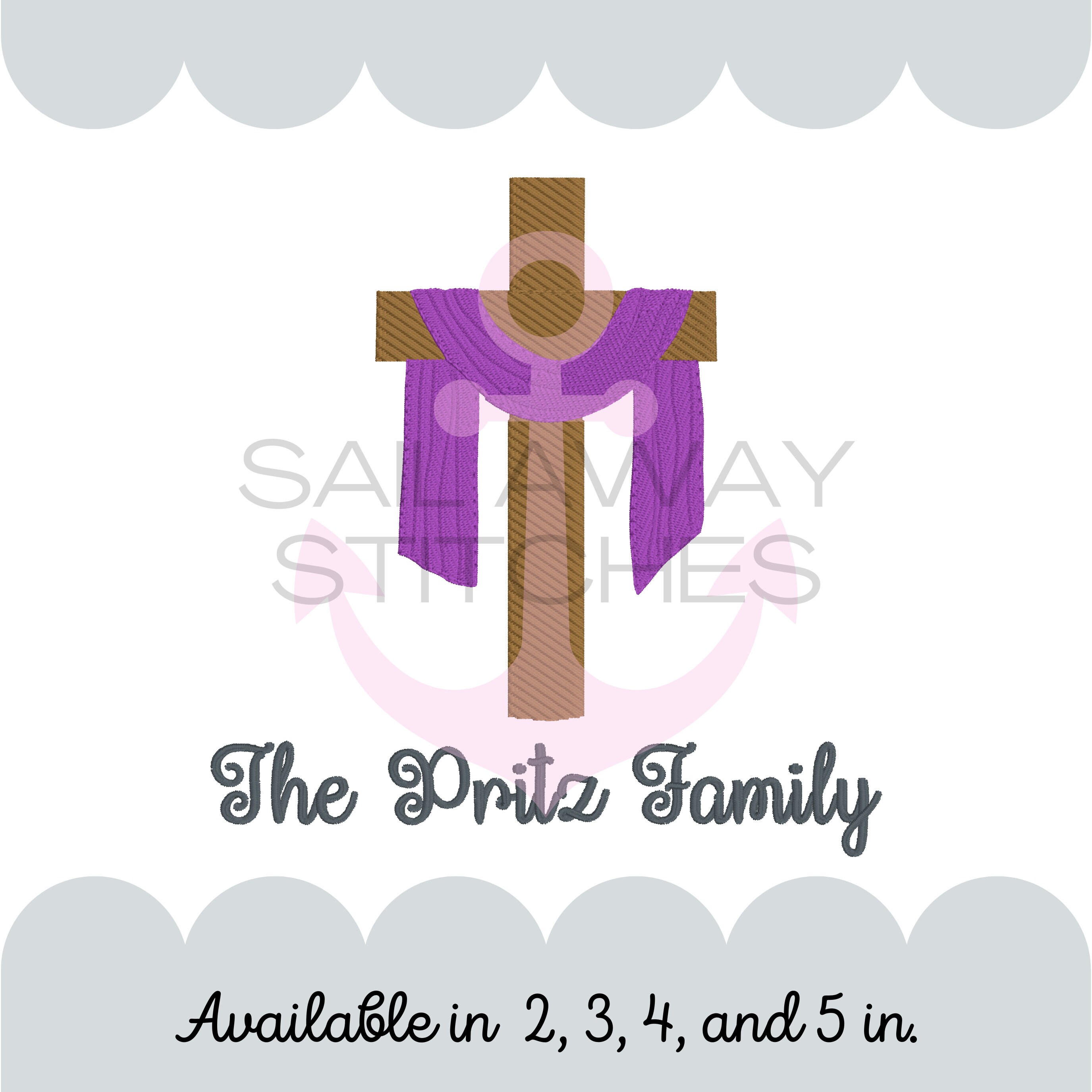 Easter Cross With Sash Mini and Fill Machine Embroidery - Etsy