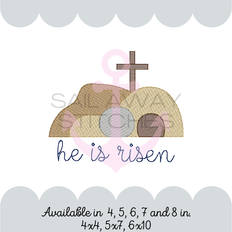 The Tomb is Empty! Sketch Stitch Machine Embroidery - Etsy