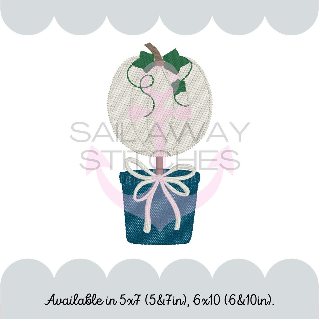 Perfect Pumpkin Topiary Sketch Stitch (5x7-5in, 7in and 6x10-6in, 10in ...