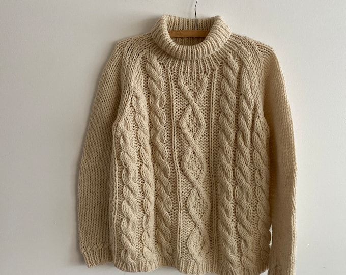 Vintage Hand Knit Wool Sweater - Etsy