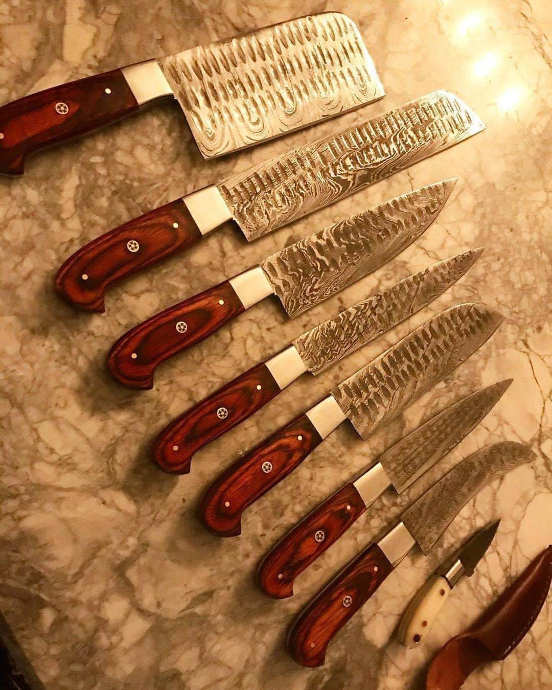 Handgefertigt-Damaskus-Chefs-Messer-Set-Grill-Kochen-Messer-Se - Etsy.de