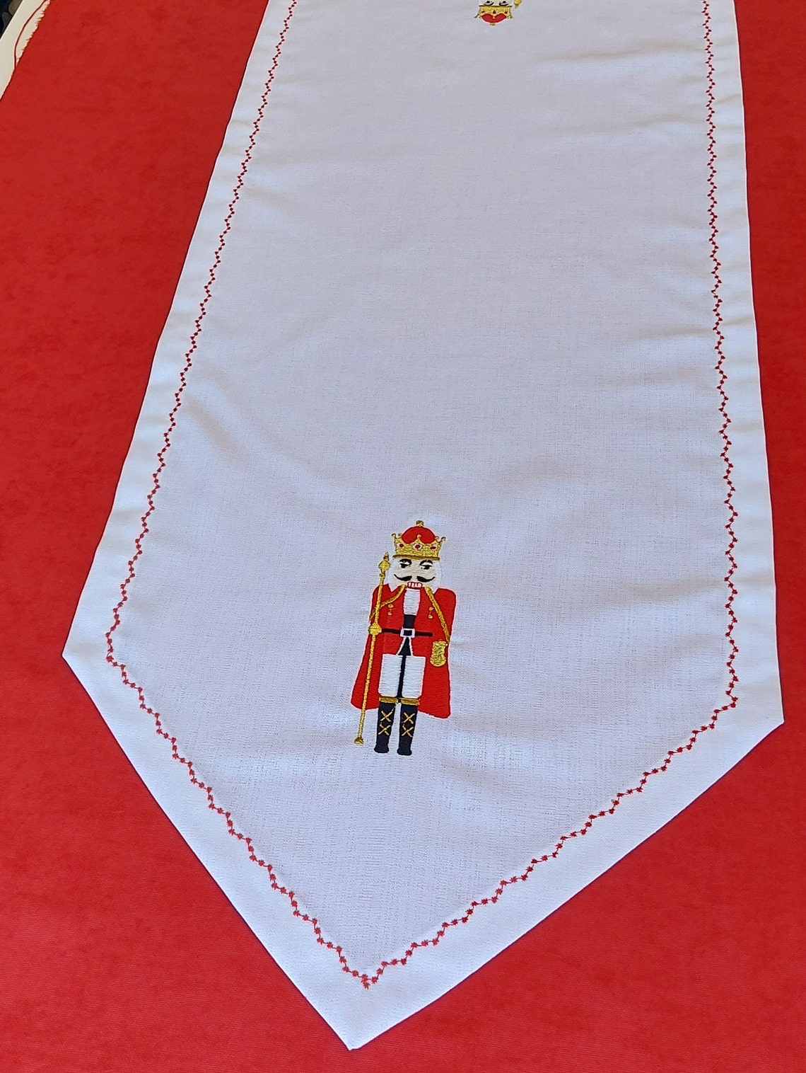King Nutcracker Table Runner With Gold Color Detail Beige - Etsy