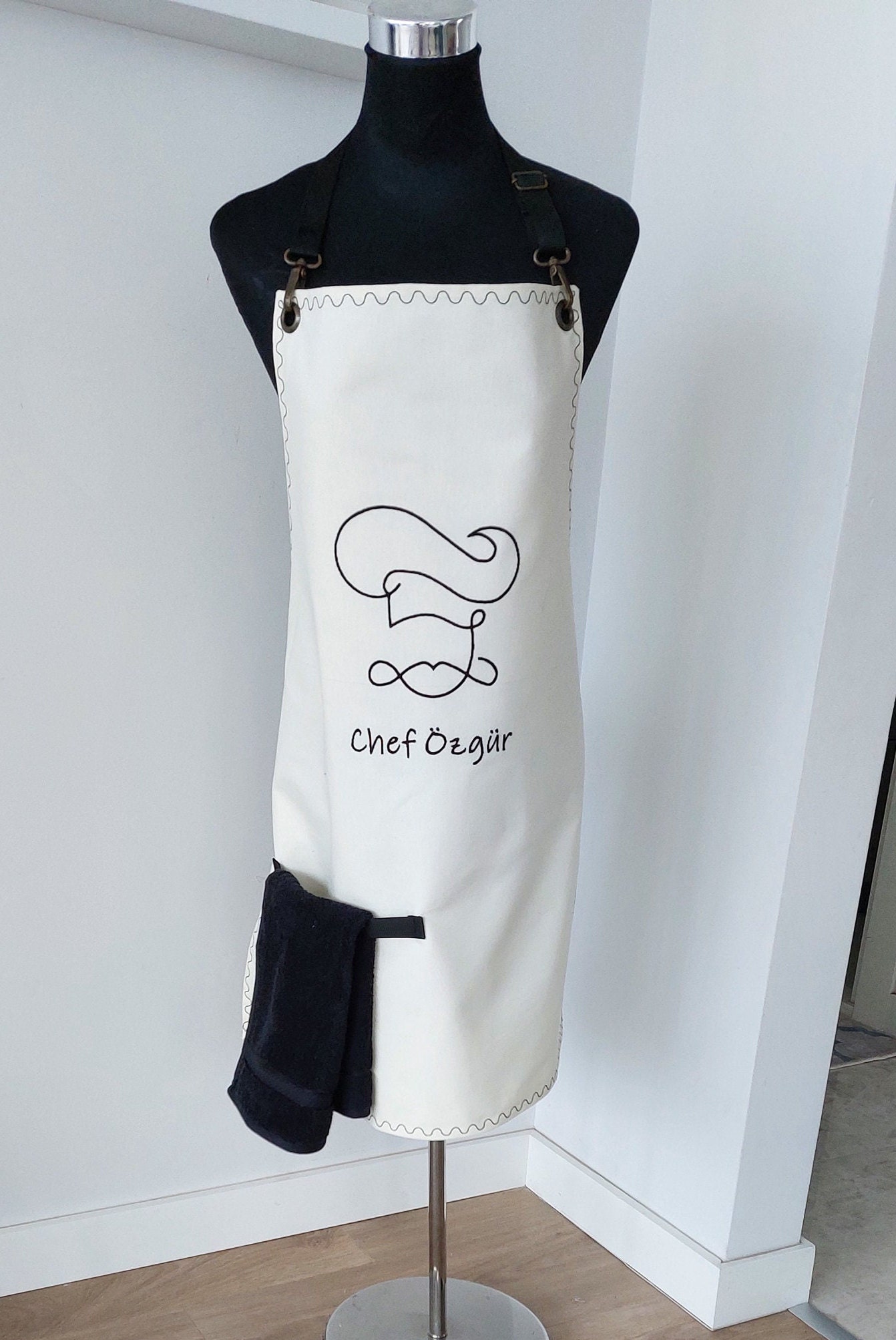Personalized Name Embroidered Double Layer Kitchen Apron - Etsy