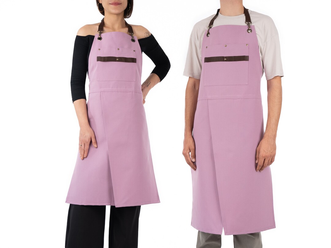 Lilac Split Leg Design Apron, Personalized Unisex Work Apron, Name ...