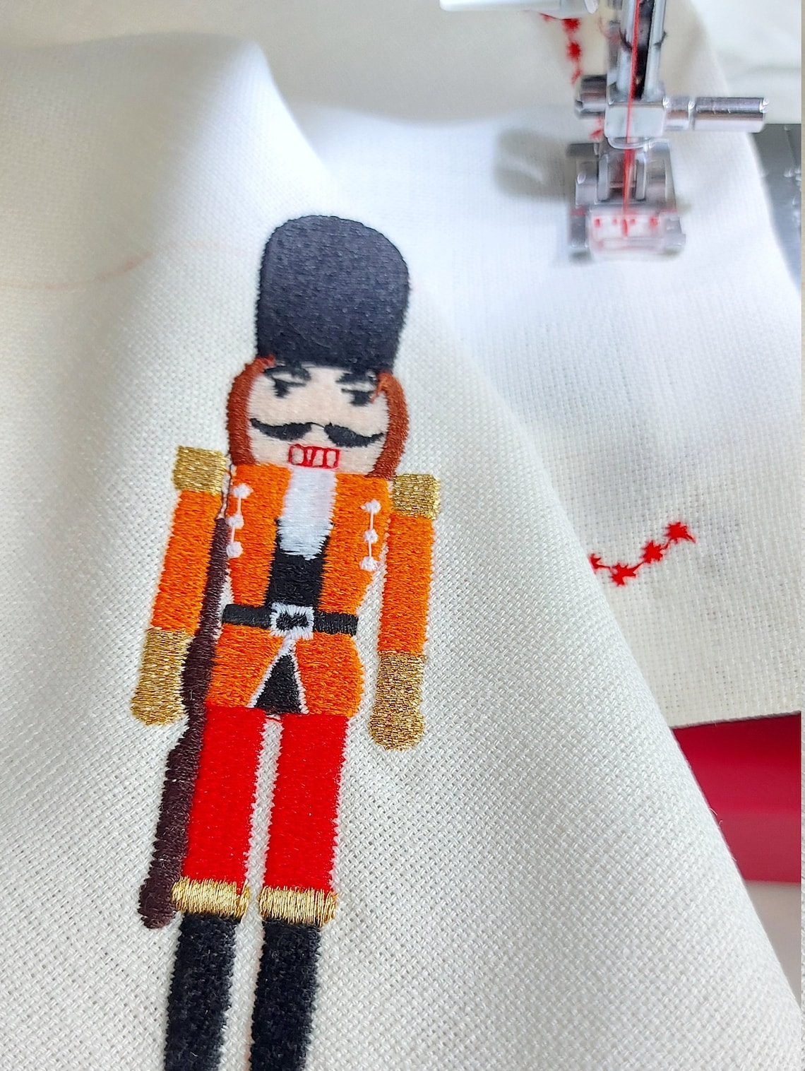 King Nutcracker Table Runner With Gold Color Detail Beige - Etsy