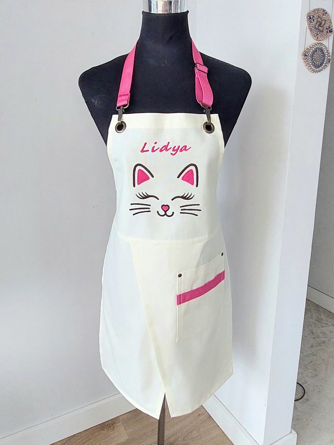 Personalized Adult and Kids Apron, Split Leg Linen Pottery Art Craft ...