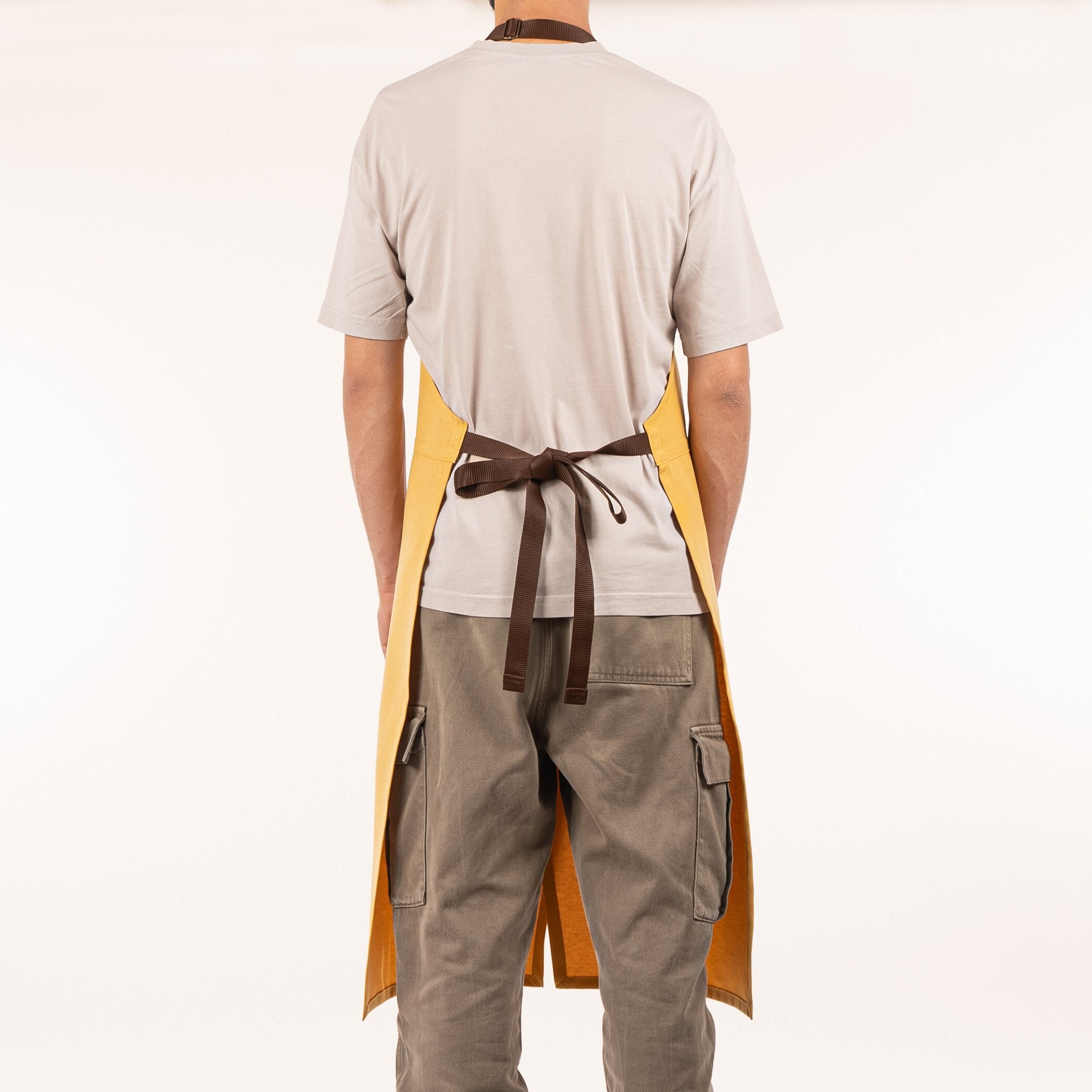 Mustard Linen Split Leg Pottery Apron: Personalized Artist Pottery ...