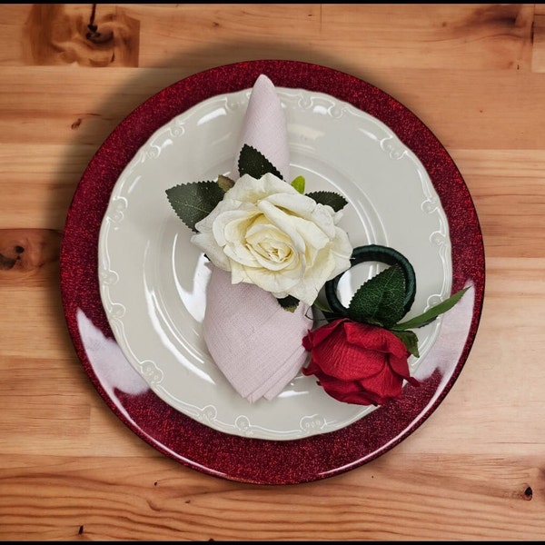 Rose Napkin Rings - Etsy