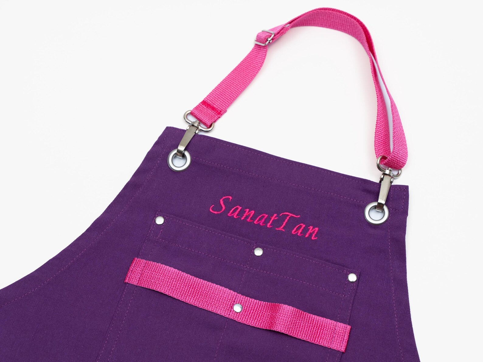 Purple Linen Split Leg Apron: Personalized Artist Pottery Canvas Smock ...